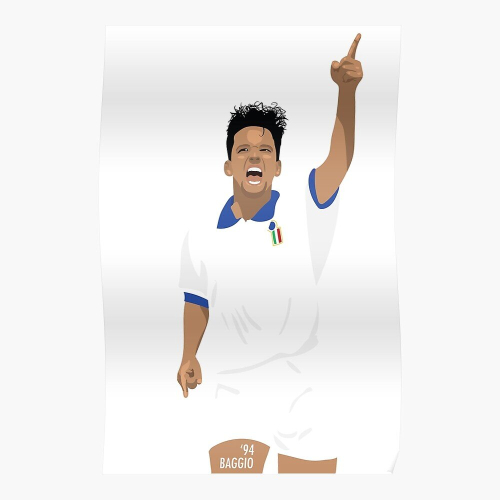 Posters Roberto Baggio - Italy Legend 16x20 inch or 20x20 inch Wall Art ...