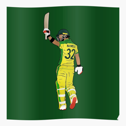Posters Glenn Maxwell 16x20 inch or 20x20 inch Wall Art Soccer Print on ...