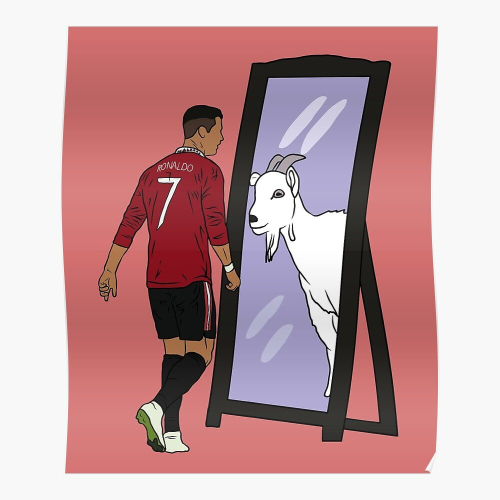 Posters Cristiano Ronaldo Mirror GOAT 16x20 inch or 20x20 inch Wall Art ...