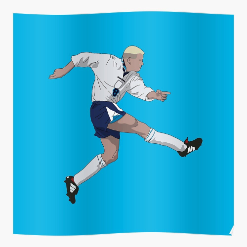 Posters Paul Gascoigne Gazza England 90s 16x20 inch or 20x20 inch Wall ...