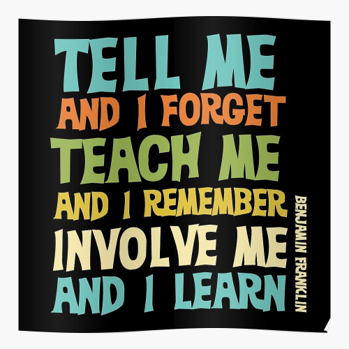 Posters Educational Text Quote Involve Me 16x20 inch or 20x20 inch Wall ...
