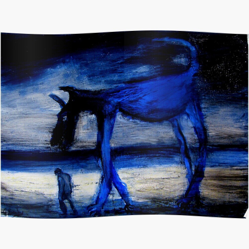 Posters walking with the old blue dog 16x20 inch or 20x20 inch Wall Art ...