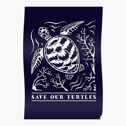 Posters Save Our Turtles - Save Our Ocean Animals 16x20 inch or 20x20 ...