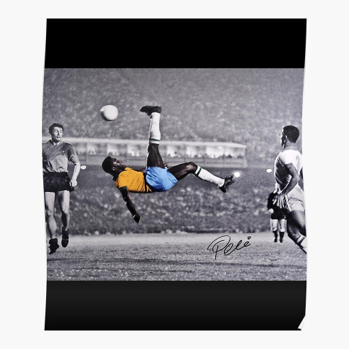 Posters Pele Iconic Bicycle Kick (1968) 16x20 inch or 20x20 inch Wall ...