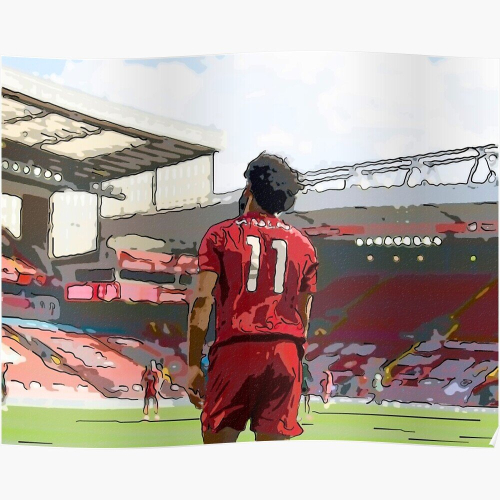 Posters Mohamed Salah -Back turned art 16x20 inch or 20x20 inch Wall ...