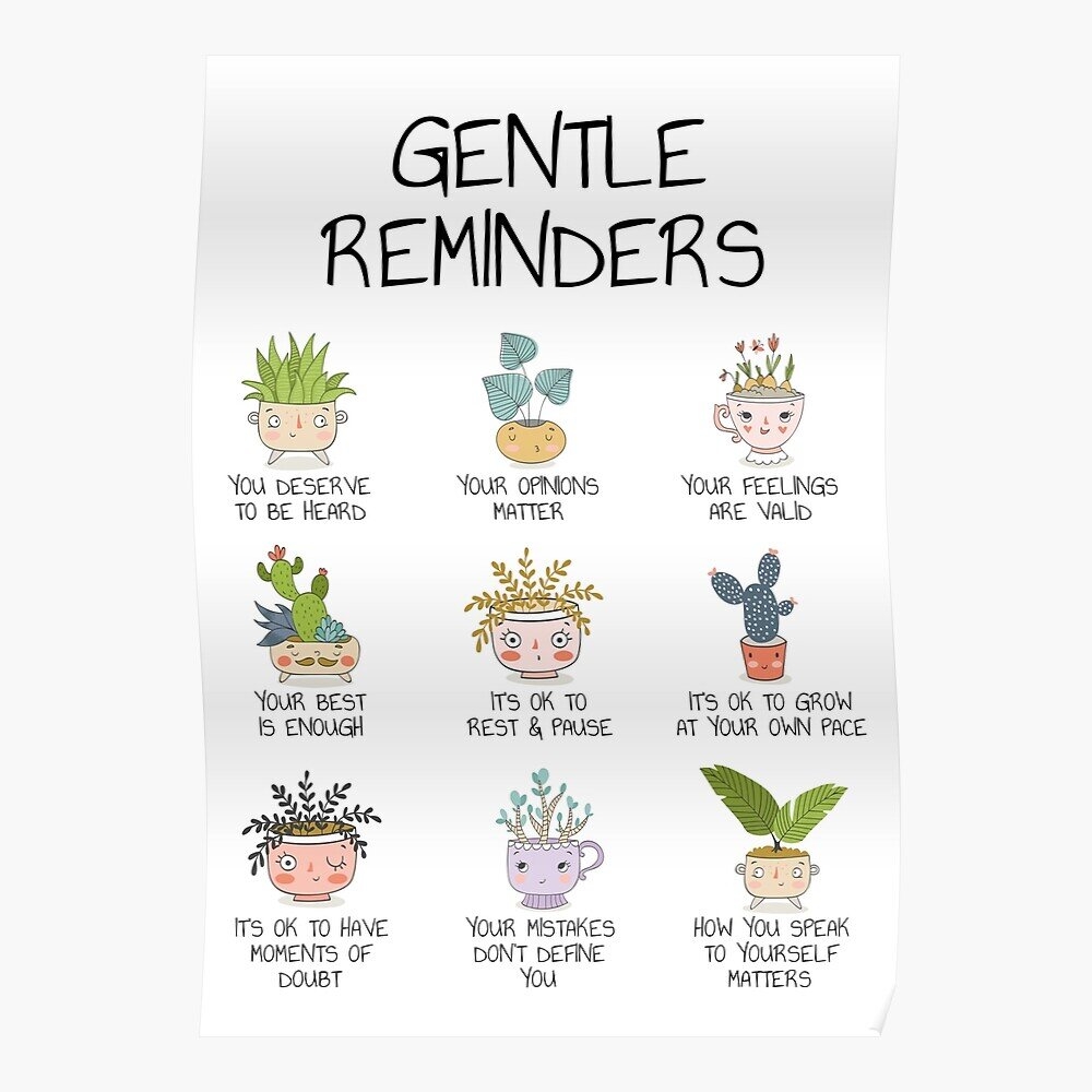 Posters Gentle Reminders Positive Affirmations Mental Health Wellbeing ...
