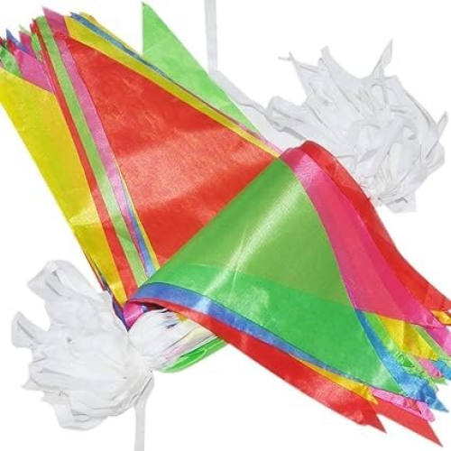 Outdoor Party Bunting 38M Multicolor Triangle Pennant Banner Bunting ...