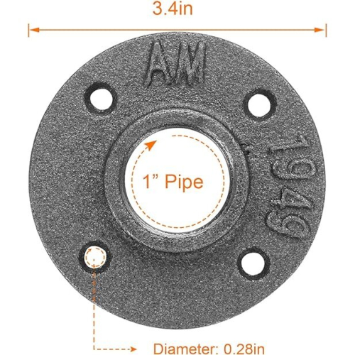 10 Pack 1 Inch Cast Iron Floor Flange, Black Pipe Decor Flange Pipe ...