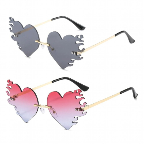 2pairs Women Men Hippie Prom Eyewear Frameless Glasses Rimless ...