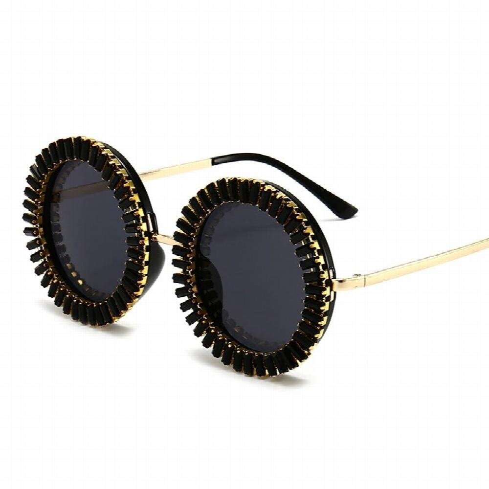 Rainbow Sunflower Summer Sunglasses for Women Girls Zirconia Frame PC ...