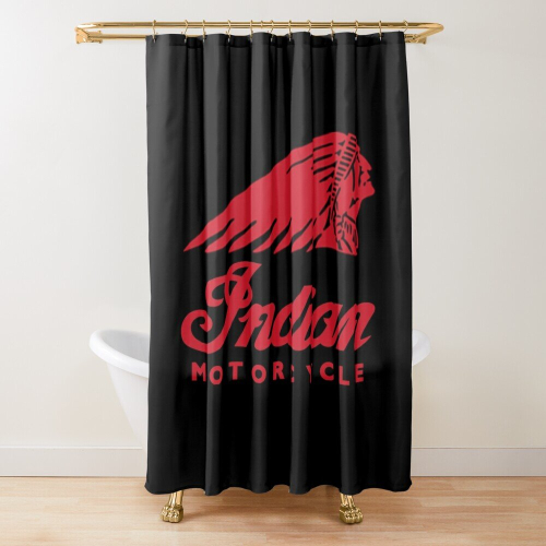 Shower Curtains red indian motorcycle logo for Bathroom Decor 72x72 ...