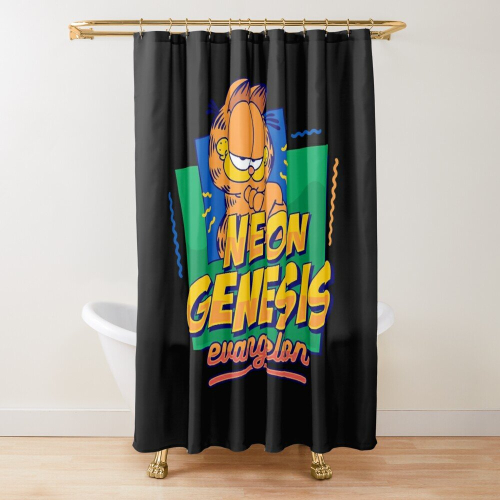 Shower Curtains Neon Genesis Evangelion Garfield Memes for Bathroom ...