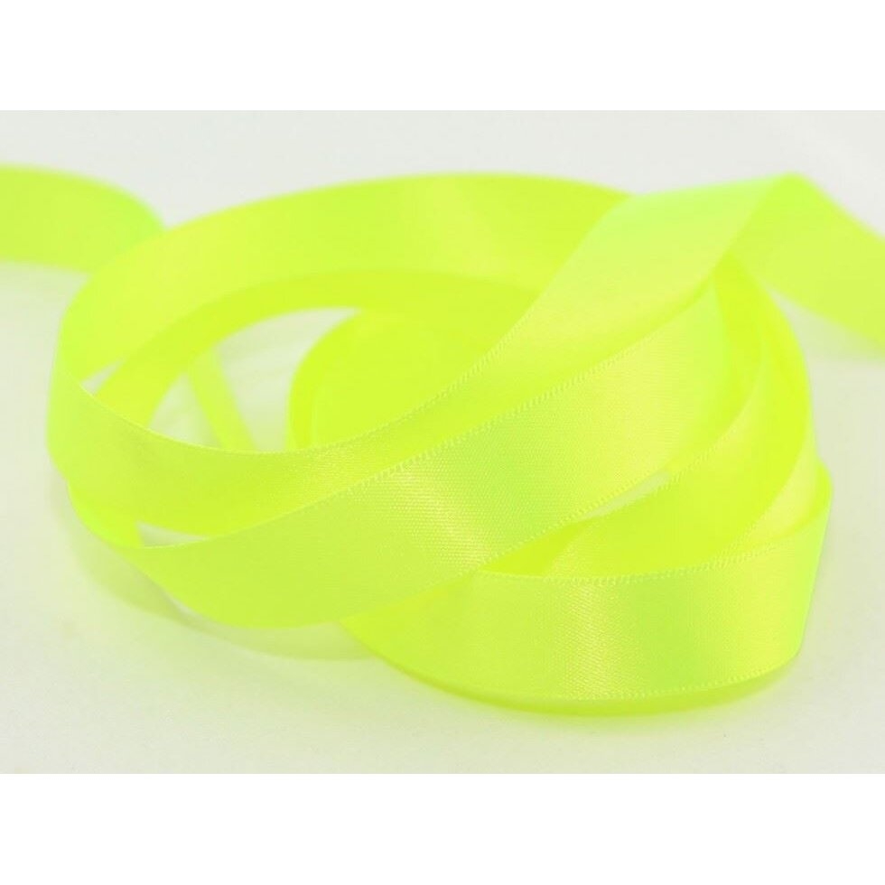 Berisfords Double Faced Satin Ribbon 6846 Fluorescent Yellow - 35mm ...
