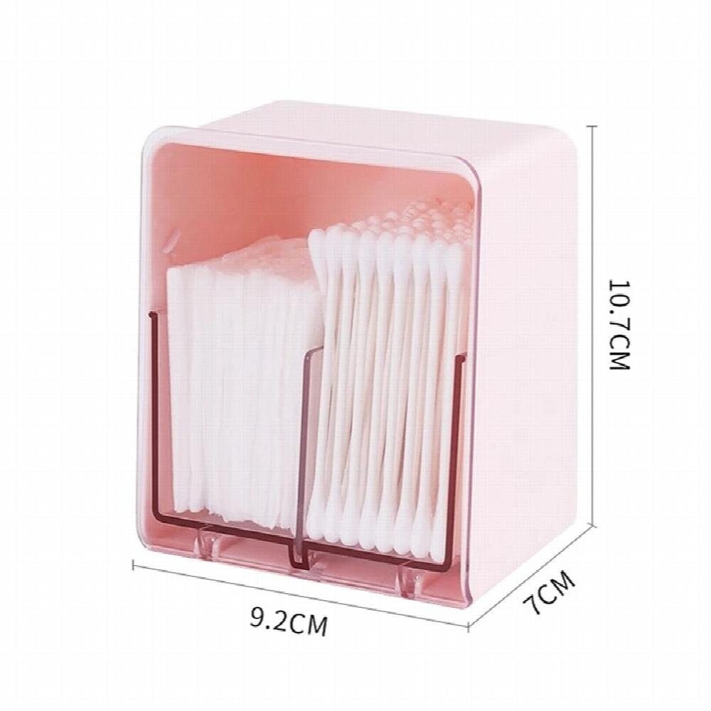 2 Grids Makeup Cotton Pads Storage Box Large Transparent Round Cosmetic ...