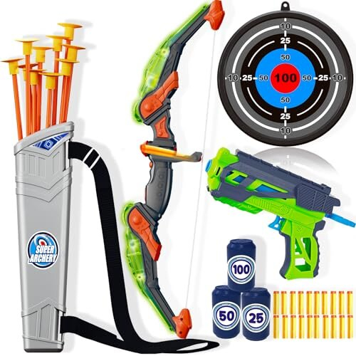 Doloowee Bow and Arrow Set Toy with LED Lights, Set Includes 1 Bow,1 ...