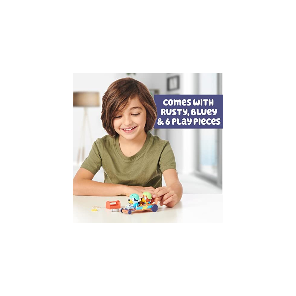 Bluey Rusty and Bluey's Go-Kart Playset; Official 2.5-3 inch ...