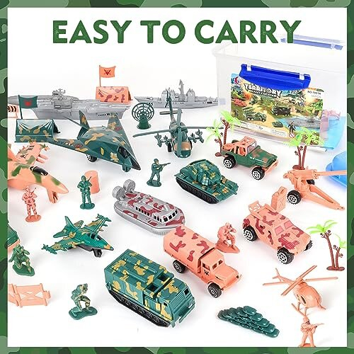 deAO 56 Pieces Army Play Set with Play Map, Toy Soldiers, Army Toys for ...