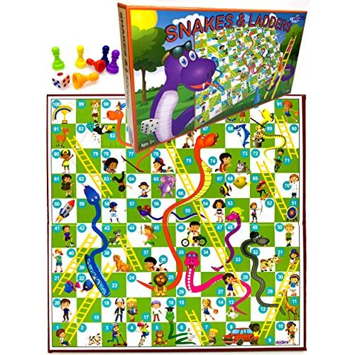 Snakes and Ladders Board Games for Kids Classic Traditional game for ...