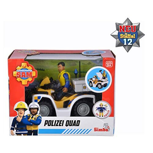 Simba 109251093 Fireman Sam Police Quad with Malcolm Figure, with ...