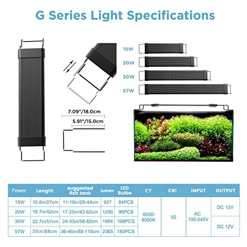 Lominie LED Aquarium Lights Planted Tank Freshwater Light, Full ...