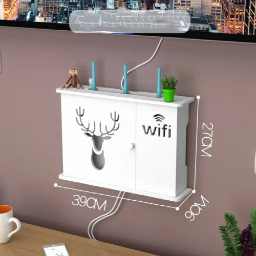 Wireless Wifi Router Storage Box Wall Hanging Plug Board Bracket Cable ...