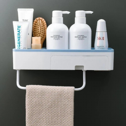 Waterproof Wall-Mounted Plastic Storage Shelf Organizer Style Shower ...