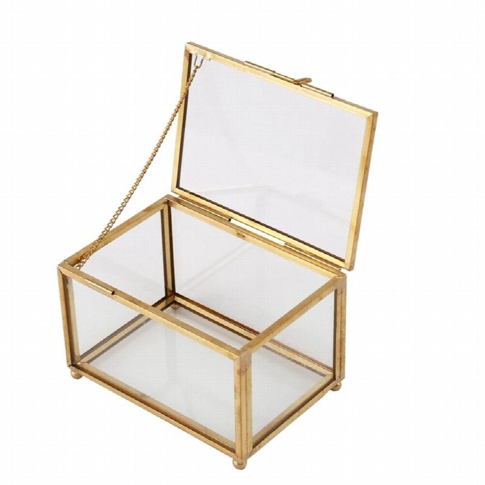 Geometric Glass Style Jewelry Box Table Container For Displaying ...