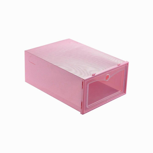 Flip-Open Cover Transparent Stackable Storage Box Shoes Drawer Case ...