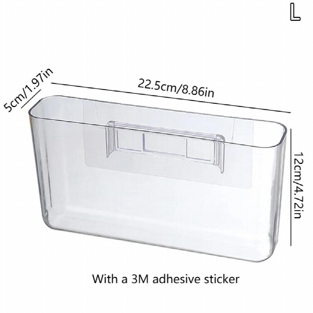 Transparent Wall Storage Box Wall-mounted No Punch Bedside Racks Home ...