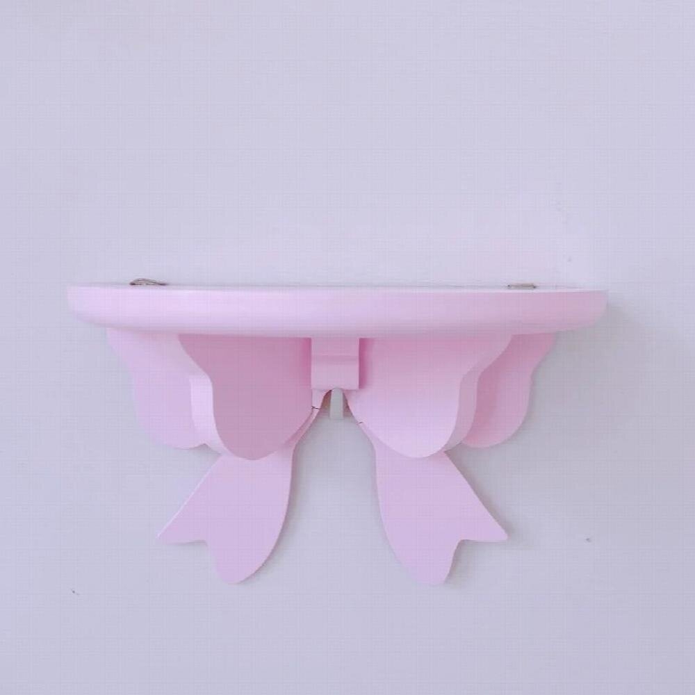 Pink Bow wall shelf decoration frame bedroom living room wooden storage ...