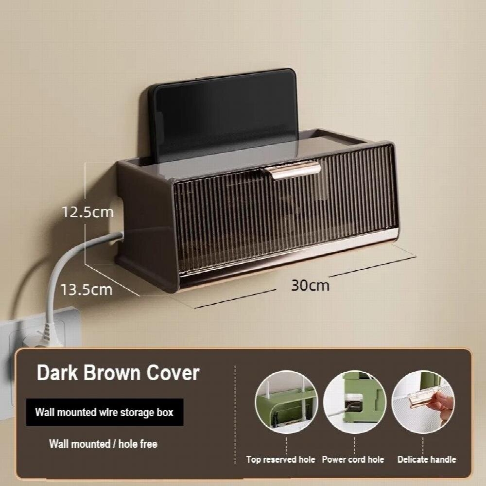 Wall Hanging Wireless Wifi Router Shelf Storage Box Wire Cable Storage ...