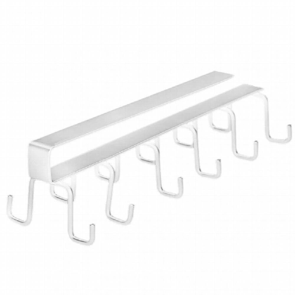 Storage Racks Cabinet Hook Cup Holder with 6 Hooks Double Row Hanging ...