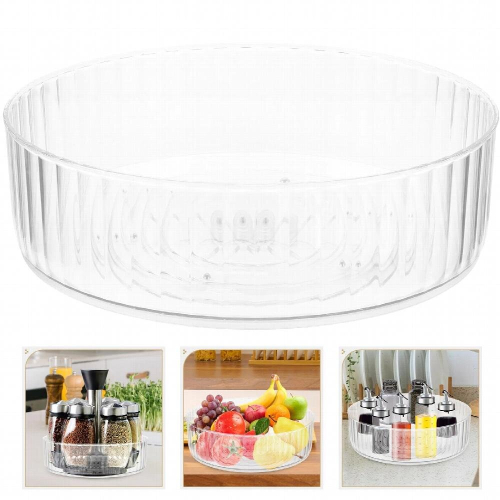 Organizer Turntable Tray Rotating Condiment Storage Pantry Rack ...