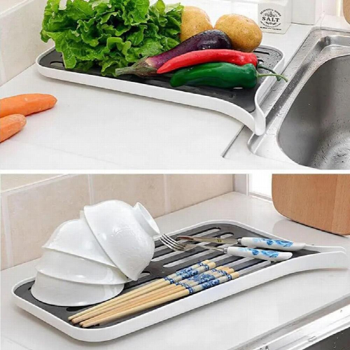 Plastic Drain Rack Dish Drainer Dryer Tray Large Sink Drying Rack ...