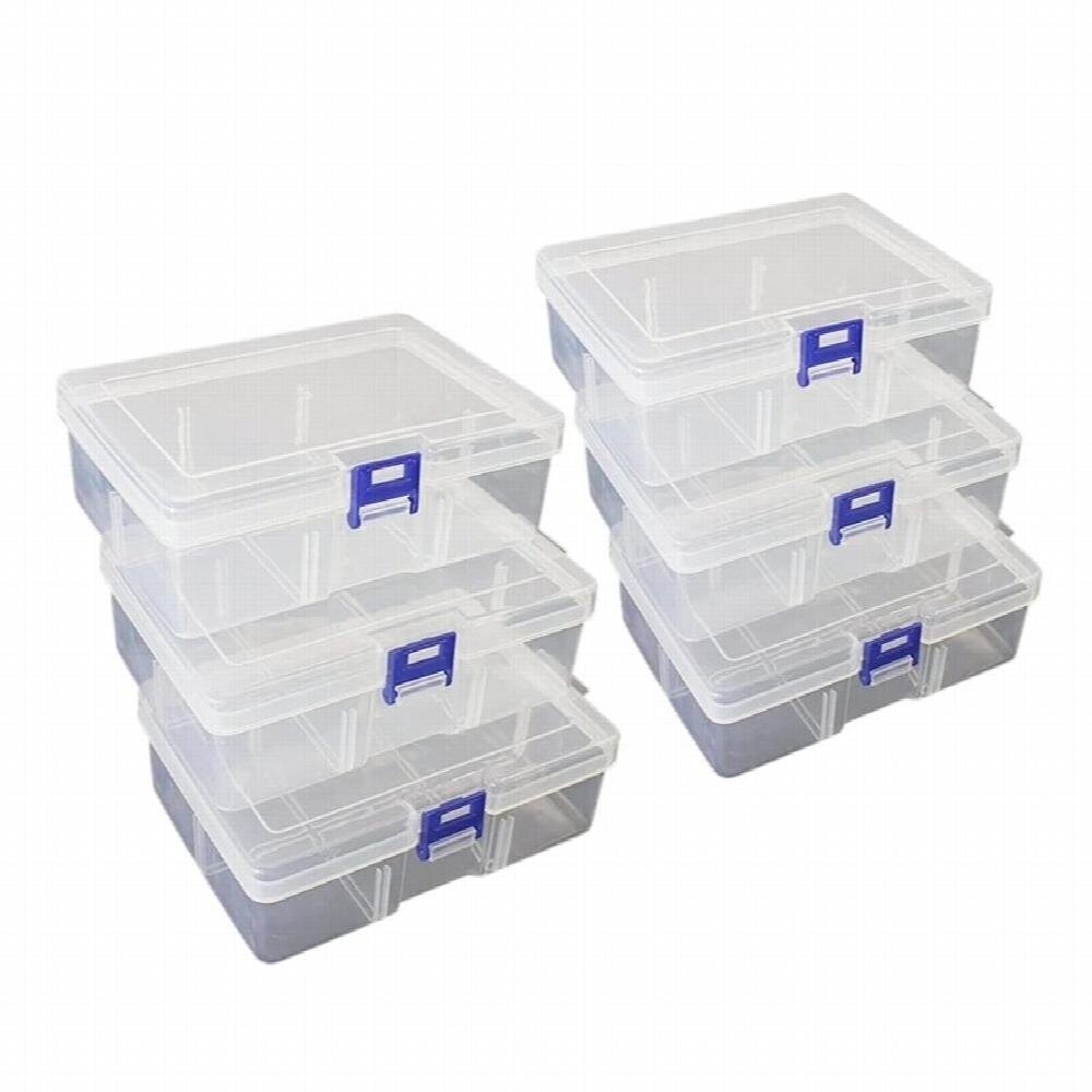 6Pcs Clear Plastic Organizer Box,Containers Storage Box With Snap-Tight ...