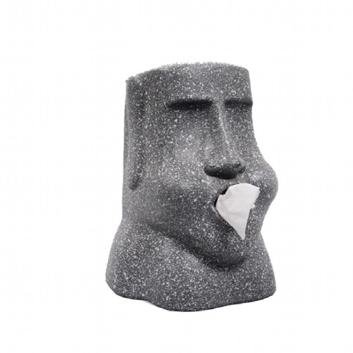 23.5*29*17.5cm Resin Easter Island Stone Statue Tissue Box Stone Statue ...