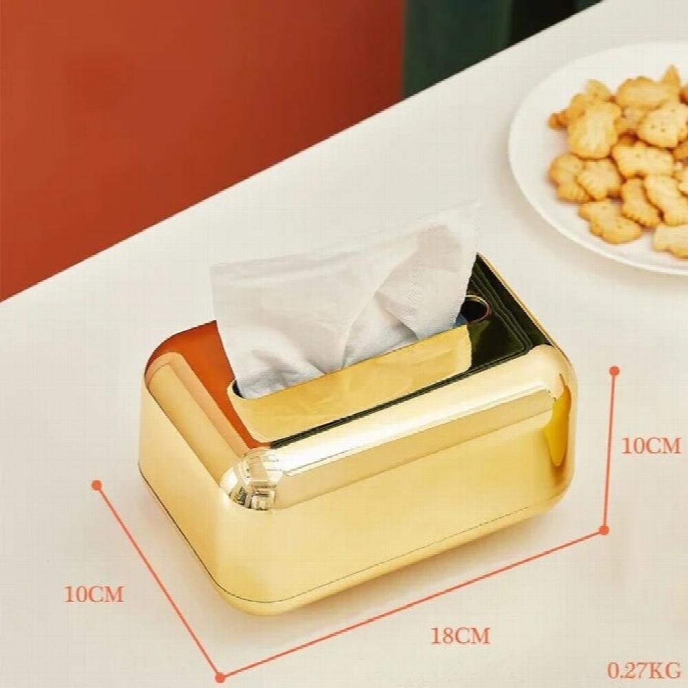 Tissue Boxes Golden Storage Napkin Holder Kitchen Tissue box Paper Case ...