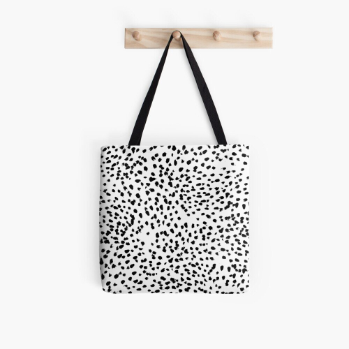 Tote Bags Nadia - Black and White, Animal Print, Dalmatian Spot, Spots ...
