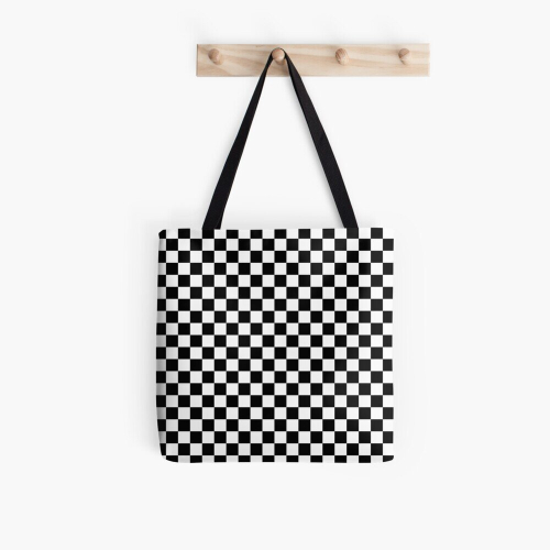 Tote Bags Check pattern. Checkered pattern. Black and white check ...