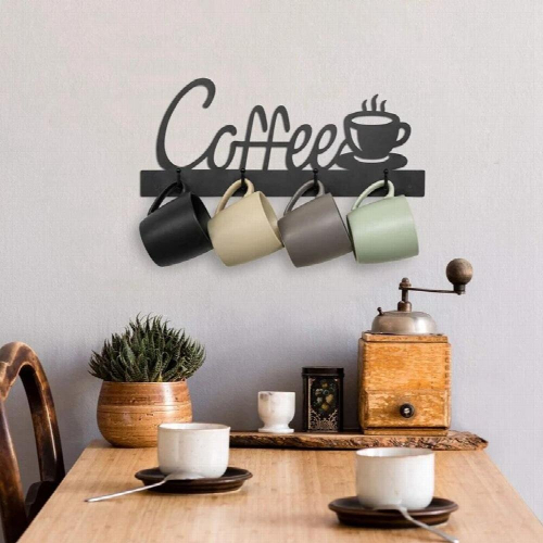 Coffee Mug Holder Wall Mounted,Coffee Bar Decor Sign,Coffee Cup Rack ...