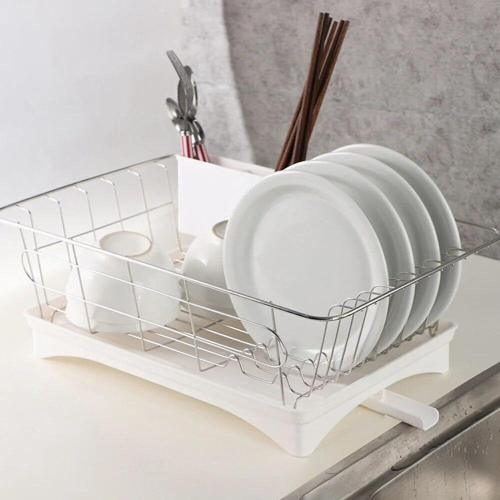 Dish Rack Drainer Holder Kitchen Drying Organizer Steel Cutlery ...