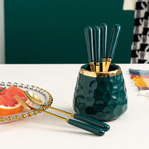 Nordic Creative Fruit Fork and Spoon Storage Tank Set High-value ...