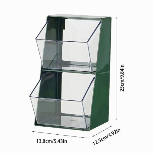 Tea Bag Display Rack 2 Tier Clear Stackable Storage Organizer Container ...