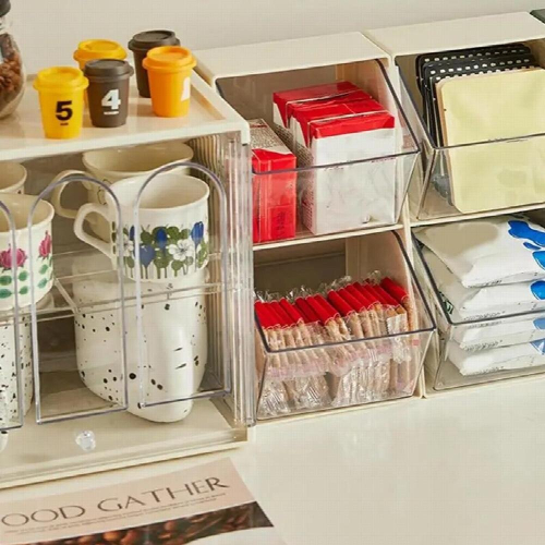 Tea Bag Display Rack 2 Tier Clear Stackable Storage Organizer Container ...