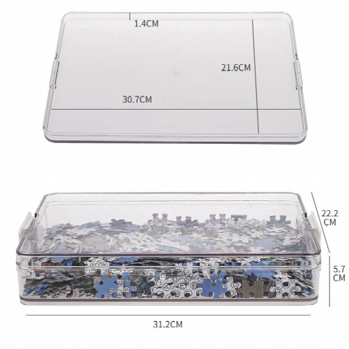 Transparent Puzzle Storage Box Building Blocks Organizer Dust-Proof ...