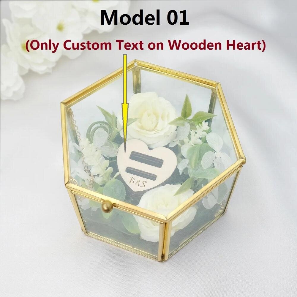 Wedding Rings Box Personalized Wedding Rings Holder Glass Ring Box ...