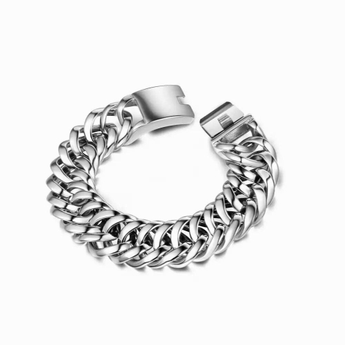 Silver Twisted Men Bracelets Bangles 316L Stainless Steel Wrist Band ...