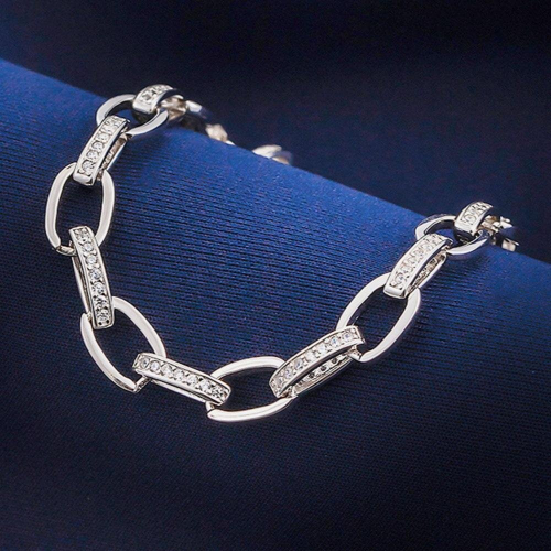 15-18cm Solid Real Silver Chain Link Bracelet, Packing With Gift Box, Eternal For Wife Stunning ...