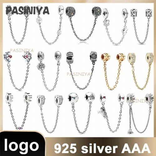 Sterling Silver Safety Chain S925 Charm WIth Logh for Girls Butterfly ...