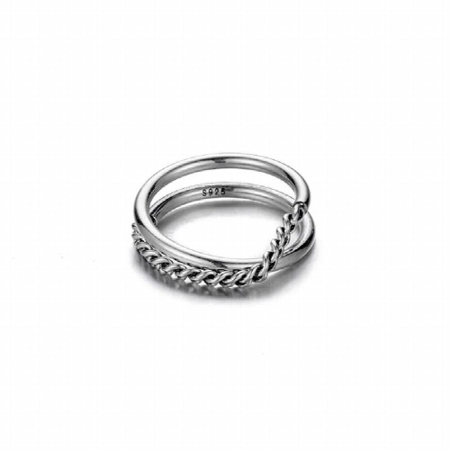 925 Sterling Silver Rings for Women Chain Vintage Wedding Jewelry Large ...